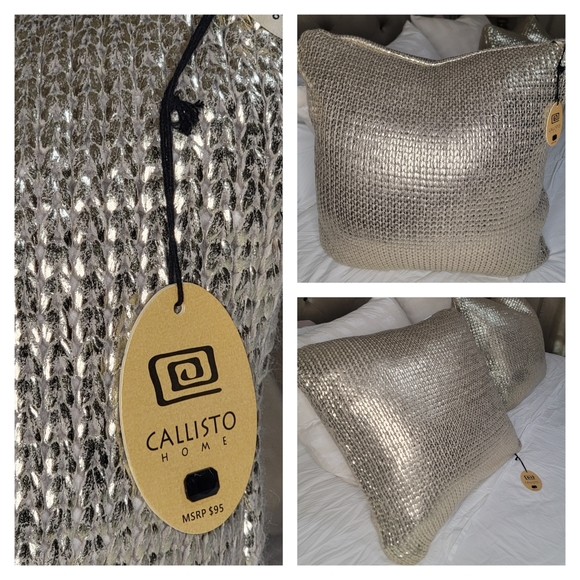Callisto Home | Accents | Callisto Gold Knit Accent Pillows Set Of 2 ...